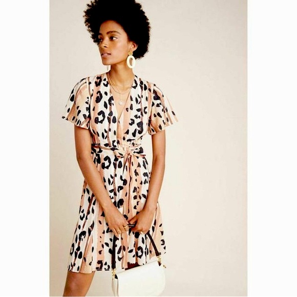 Hutch | Dresses | New Hutch Anthropologie Blaise Animal Print Wrap Mini ...